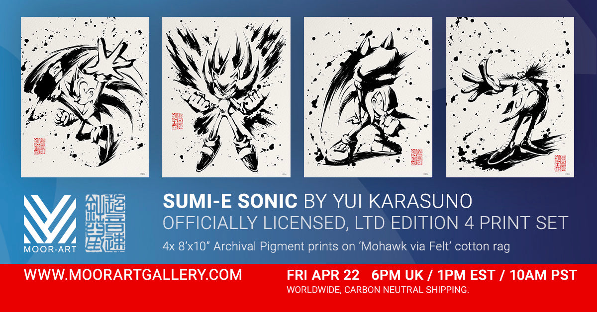 Sumi-e Sonic Print Set by Yui Karasuno. – Moor-Art Gallery